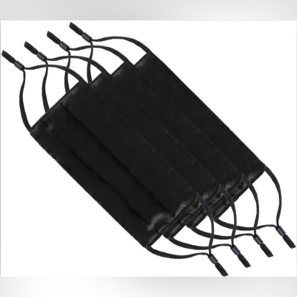 Accessories | Adult Doublesided Silk Face Masks 4 Piece Set Black ...
